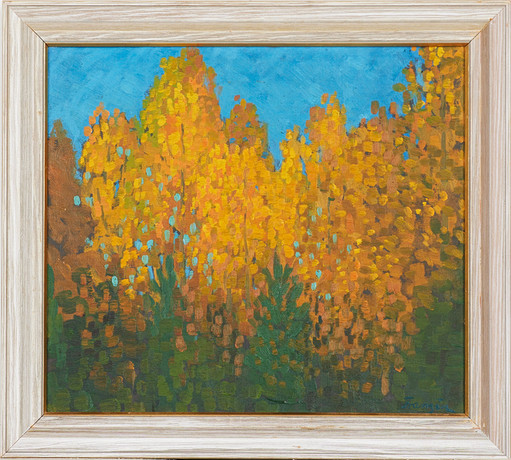 GUSTAF FRANZÉN (1885-1922). Höstmotiv, olja på pannå, signerad Franzén ...