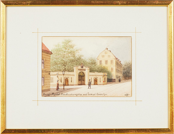 JOHAN FREDRIK ISBERG (1846-1904):"Kungl. Myntet. Handtverkargatan med ...