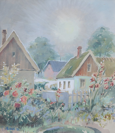 ESKIL SKANS. Watercolour, Residence, signed. Art - Paintings - Auctionet