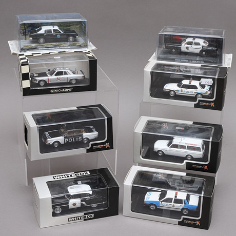 MODEL CARS, 8 pcs, mostly police cars, PremiumX, James Bond 007 ...