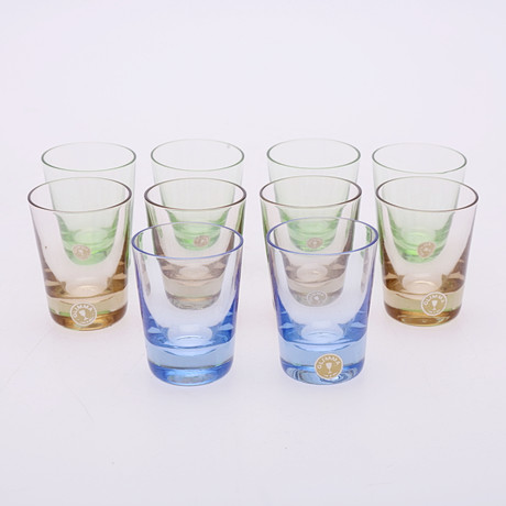 SNAP GLASS, 10 pcs, Glimma Glasbruk, around the middle of the 20th ...