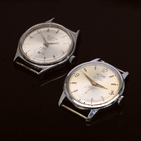 ARMBANDSUR, 2 st, Eldor samt Nigedo, uppdragbara, omkring 1900-talets ...