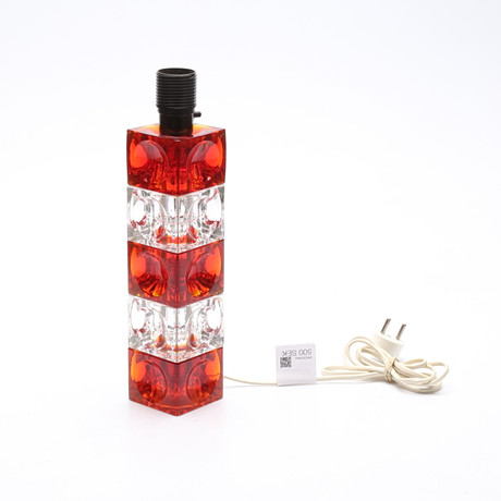 BORDSLAMPA, glas, 1960/70-tal. Belysning & Lampor - Bordslampor - Auctionet