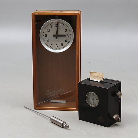 WALL CLOCK and STAMP CLOCK, LM Ericsson, 20th century. Clocks & Watches ...