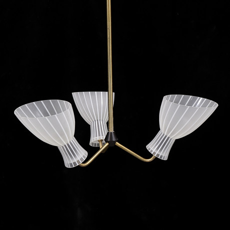 CEILING LAMP, brass with glass domes, 1950s/60s. Lighting & Lamps ...