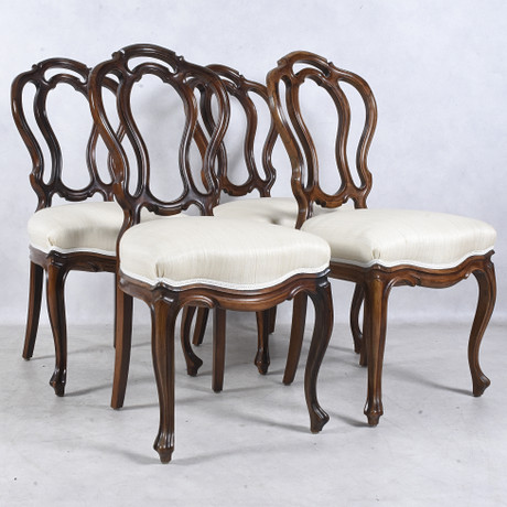SILLAS, 4 piezas, estilo rococó, 1900. Muebles - Sillas y sillones ...