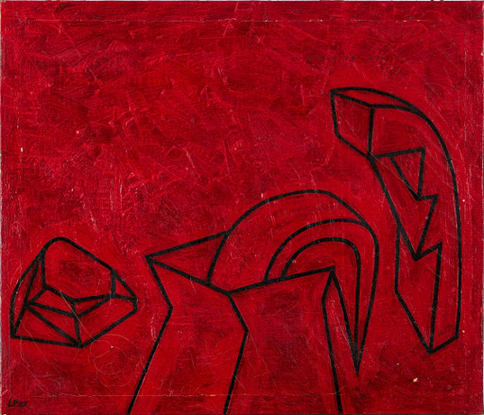 LINDA PALMER (SAMTIDA). Composition, oil on canvas, monogram signed and ...