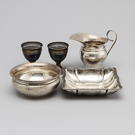 SILVER ITEMS, 5 parts, silver, weight approx. 270 grams. Silver ...