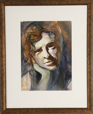 GUNNEL MOHEIM. "Porträtt", akvarell, signerad. Konst - Måleri - Auctionet