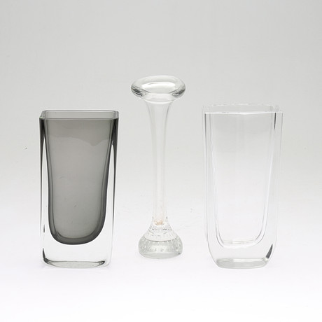 VASES, 3 pcs, glass, second half of the 20th century. Glass - Utility ...