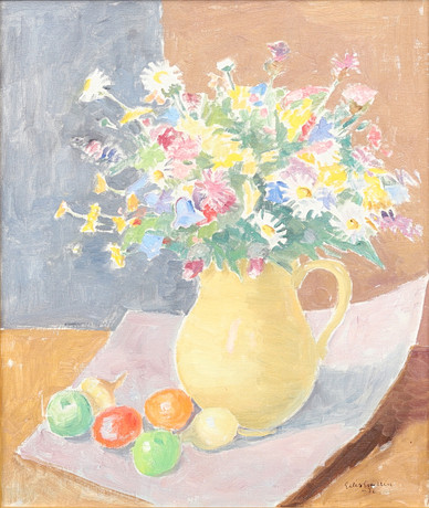 ELLIS WALLIN (1888-1972). Meadow flowers and fruits, oil on canvas ...