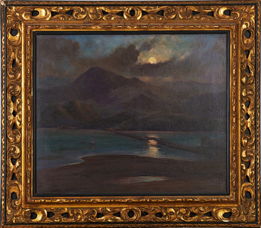 ERIC EKENGREN (1868-1955). Månskenslandskap, olja på duk, signerad E ...