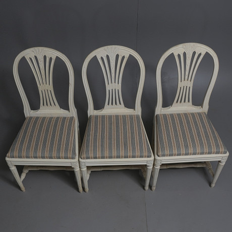 STOLAR, 3 st, modell Axet, gustaviansk stil, 1900 tal. Möbler ...