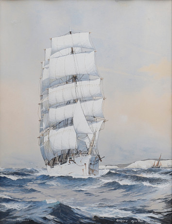 GORDON MACFIE, "Abraham Rydberg", akvarell/täckvitt, signerad 1935 ...