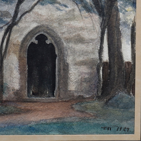 GEORG PAULI. GOTISK PORTAL. Konst - Måleri - Auctionet