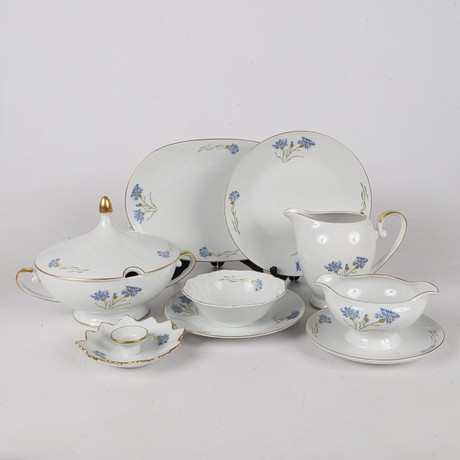 RUOKASARJA, 70 kpl, "Centaulea", posliini, Hackefors, 1900-luvun toinen ...