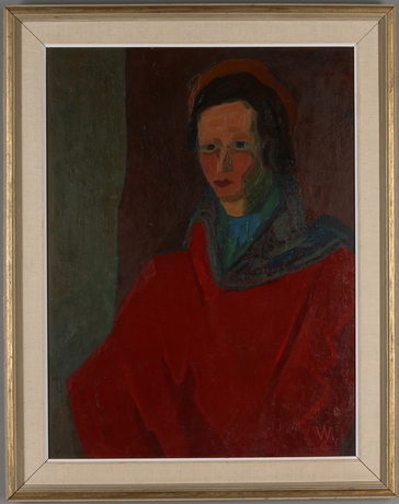 SVEN REINHOLD WESTMAN. Woman portrait, oil on Board, monogram signed ...