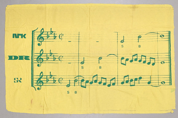 STAGE DECORATION, with sheet music and SB (Sten Broman). The music ...