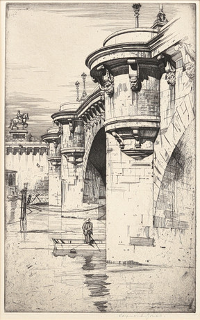 RAYMOND RAY JONES (1886-?). Pont Neuf, etching, signed. Art - Graphic ...