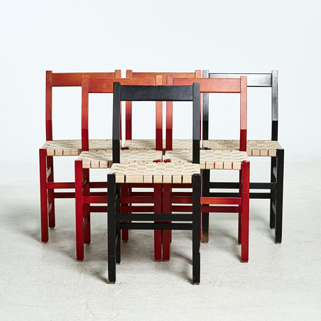 JOHN KANDELL. STOLAR, 6 st, "Schablon", för Källemo, 1990-tal, stomme ...