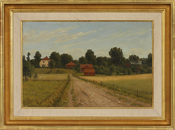 PETER ADOLF PERSSON. Skånegård, olja på duk, signerad. Konst - Måleri ...