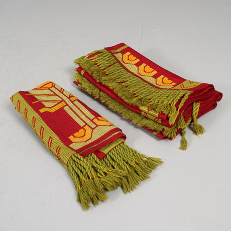 DRAPERI/GARDIN. 6 delar, ylle, 1900-tal. Mattor & Textil - Textil ...