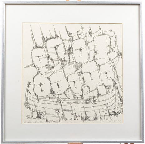 KARL-ERIK BODNER. Vi sitter alla i samma båt. tusch. Konst - Teckningar ...