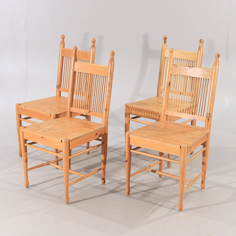 SVEN LARSON. Chairs, 4 pieces, "Ibex", pine, 1970s. Furniture ...