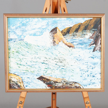 KRISTIAN JACOBSEN. Olja på duk, storm. Konst - Måleri - Auctionet