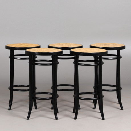 FMG / Fabryka Mebli Giętych, five stools / bar stools, bentwood ...