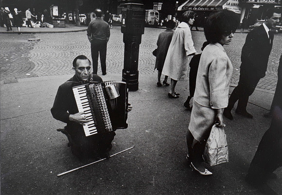 JEAN HERMANSON. PARISIAN STREET IMAGE WITH ACCORDION PLAYERS. Art ...