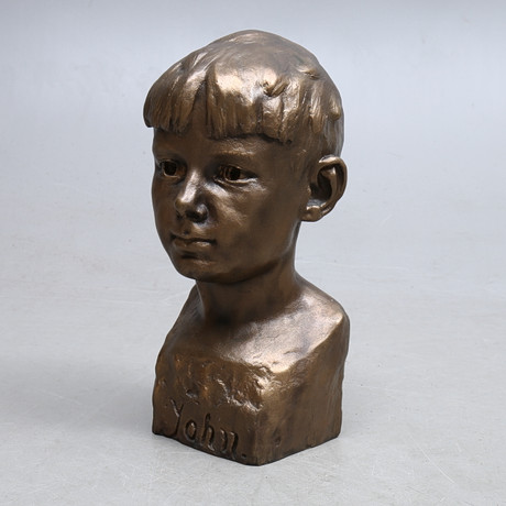JOHANNE PEDERSEN-DAN (DANMARK 1860-1934). Bust, bronze, "John", signed ...