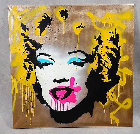 MICHAEL KADAZ. 1980-, Acryl auf Leinwand, „Die goldene Marilyn“ We Love ...