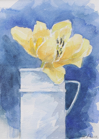 KERSTIN POSSE. Flower in vase, watercolor, signed. Art - Paintings ...