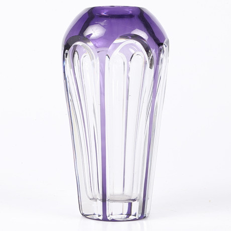 VAS, lila/klarglas, Kosta. Glas - Bruksglas - Auctionet