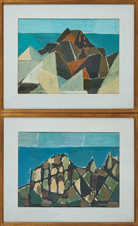 LARS GYNNING. KOMPOSITIONER, 2 st, blandteknik, signerade. Konst ...