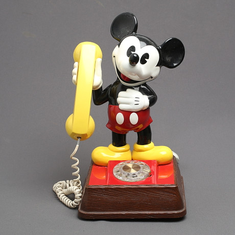 DESK PHONE, plastic, in the shape of Mickey Mouse, "The Mickey Mouse ...