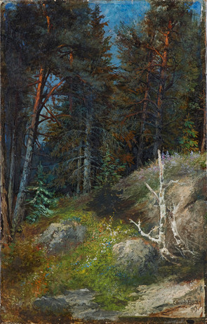 EDVARD AUGUST BERGH (1853-1915). Forest lot, oil on canvas, signed and ...