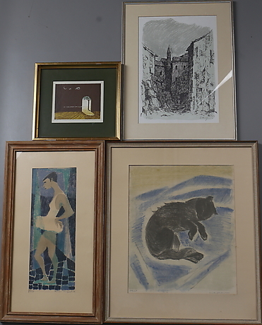 Ein Menge -GRAFIKEN. 4 st. Unter anderem Sune Rudnert. Fabian Lundqvist ...