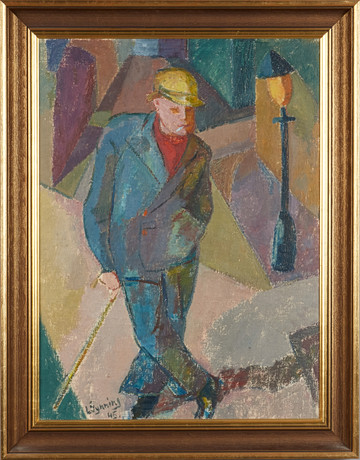 LARS GYNNING (1920-2003): Man with cane, signed and dated -45, oil on ...