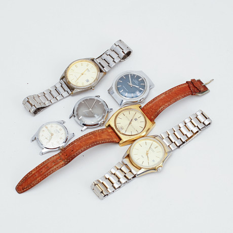 ARMBANDSUR, 6 st, olika fabrikat och årgångar. Klockor & Ur ...