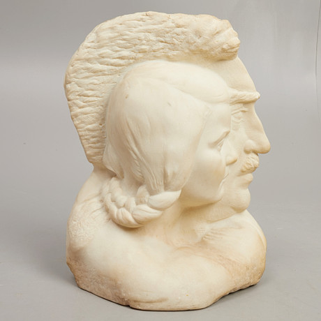 RELIEF, Faces in profile, signed and dated NA Sandin 1928, marble. Art ...