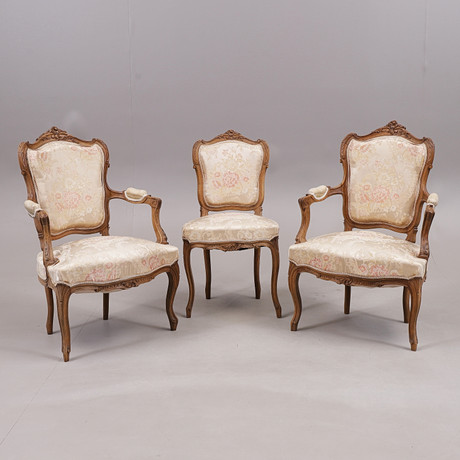 BRAZOS, SILLA, 3 partes, estilo rococó, siglo XX. Muebles - Sillas y ...