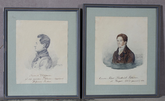 ALEXANDER CLEMENS WETTERLING (1796-1858). Porträt, zwei Stücke ...