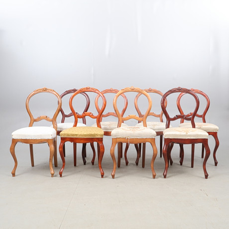 SILLAS, 8 piezas, estilo rococó, siglo XX. Muebles - Sillas y sillones ...