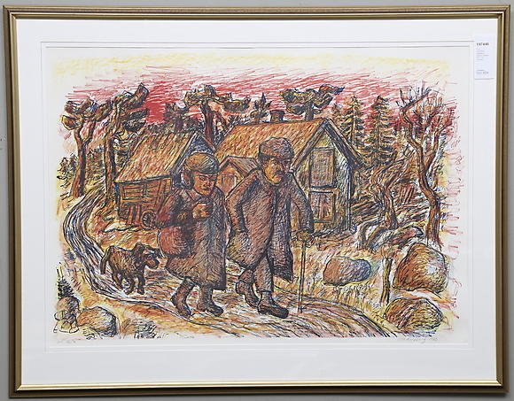 OLLE NORBERG, OLLE NORBERG, litografía en color, Firmada fechada 1972 y ...