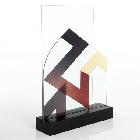 KRISTIN RAPP (FÖDD 1959). Skulptur, "Nedvikt", glas, egen studio i ...