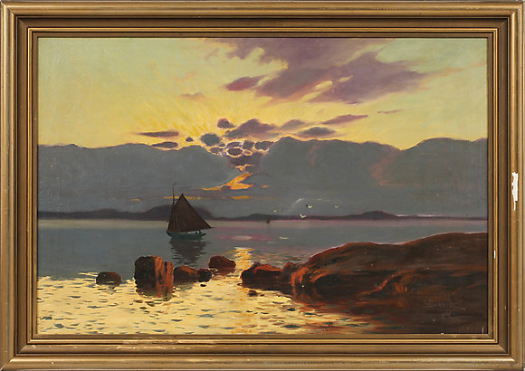 CARL BRANDT. Oil on canvas, sea motif, signed and dated 1907. Art ...