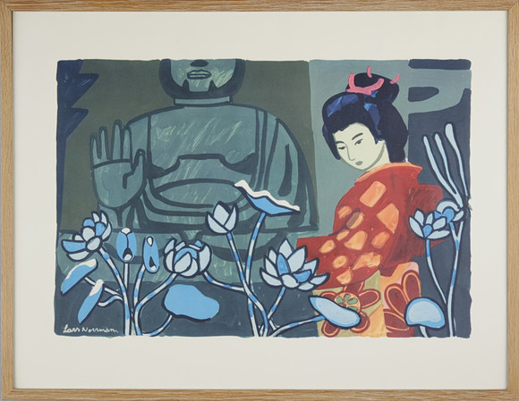 LARS NORMAN. Color print, Buddha and woman, signed. Art - Paintings ...