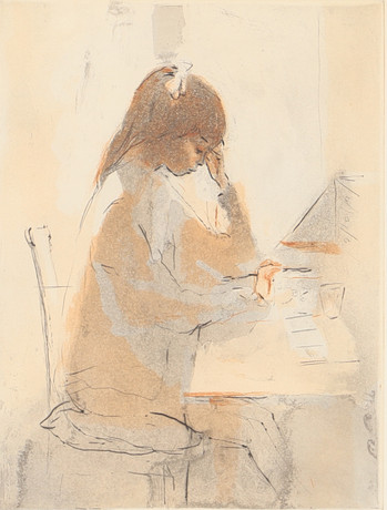 LOUIS BASTIN. Eating girl, etching, signed. Art - Engravings & Prints ...